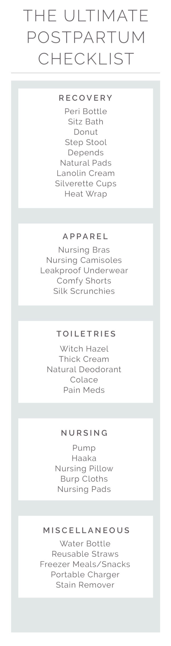 Postpartum Essentials Checklist - To Vogue or Bust